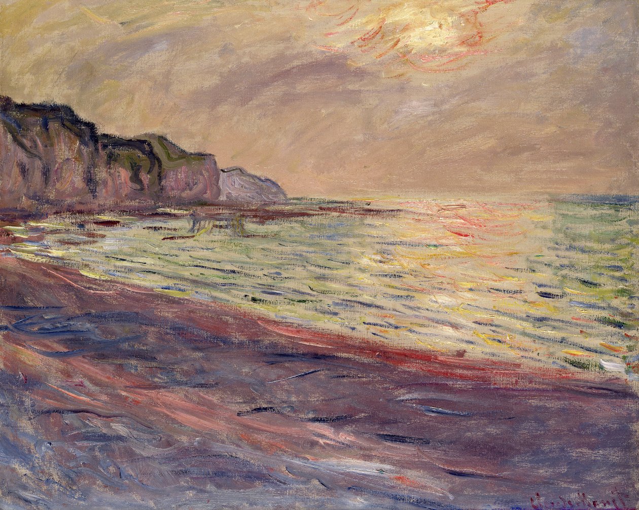 A praia de Pourville, Setting Sun, 1882 | Claude Monet